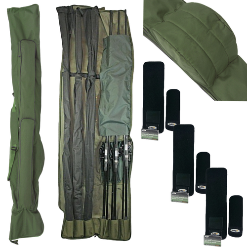 ROD HOLDALL CARP FISHING BAG 3 + 3 RODS AND REELS WITH 3 ROD BANDS NGT ...