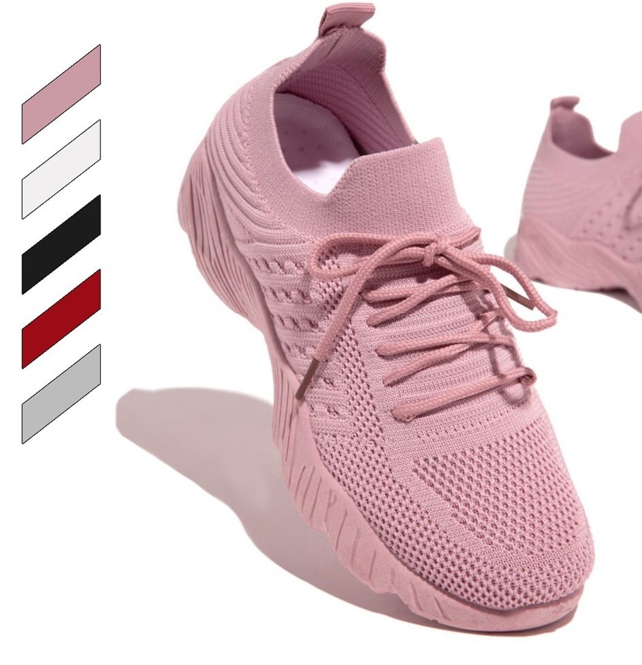 Womens Running Trainers Ladies Sneakers Slip On Walking Gym Comfy ...