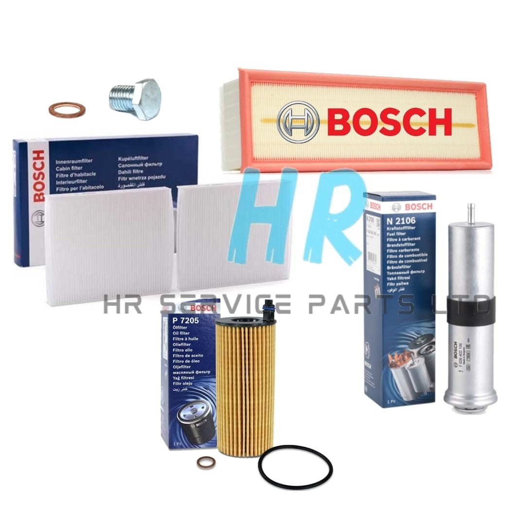 BOSCH OIL AIR CABIN FUEL FILTERS SERVICE KIT PACK FOR BMW X3 20d F25 2. ...