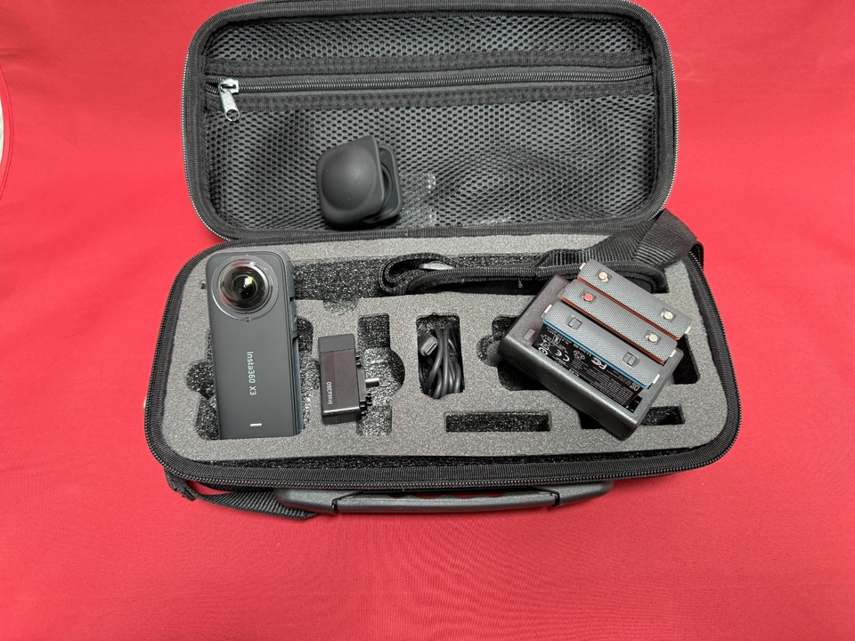 Insta360 X3 Camera, Three Batteries, Rubber Cover, Lens guards, Book ...