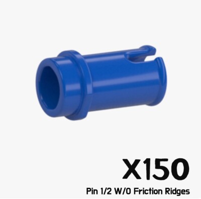 LEGO X150 TECHNIC CONNECTOR Pin 1/2 without Friction Ridges BLUE ...