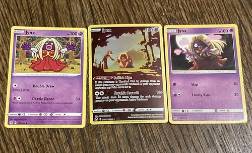 Pokemon 3 Card games Set Jynx Incandescent Arcana HOLO Psychic Type ...