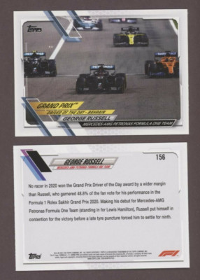 George Russell 2021 Topps Formula One F1 GRAND PRIX Card #156 MERCEDES ...