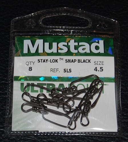 8 Pack Mustad Ultra Point STAY LOCK snaps SLS-4.5 Safety Snap Size 4.5 ...