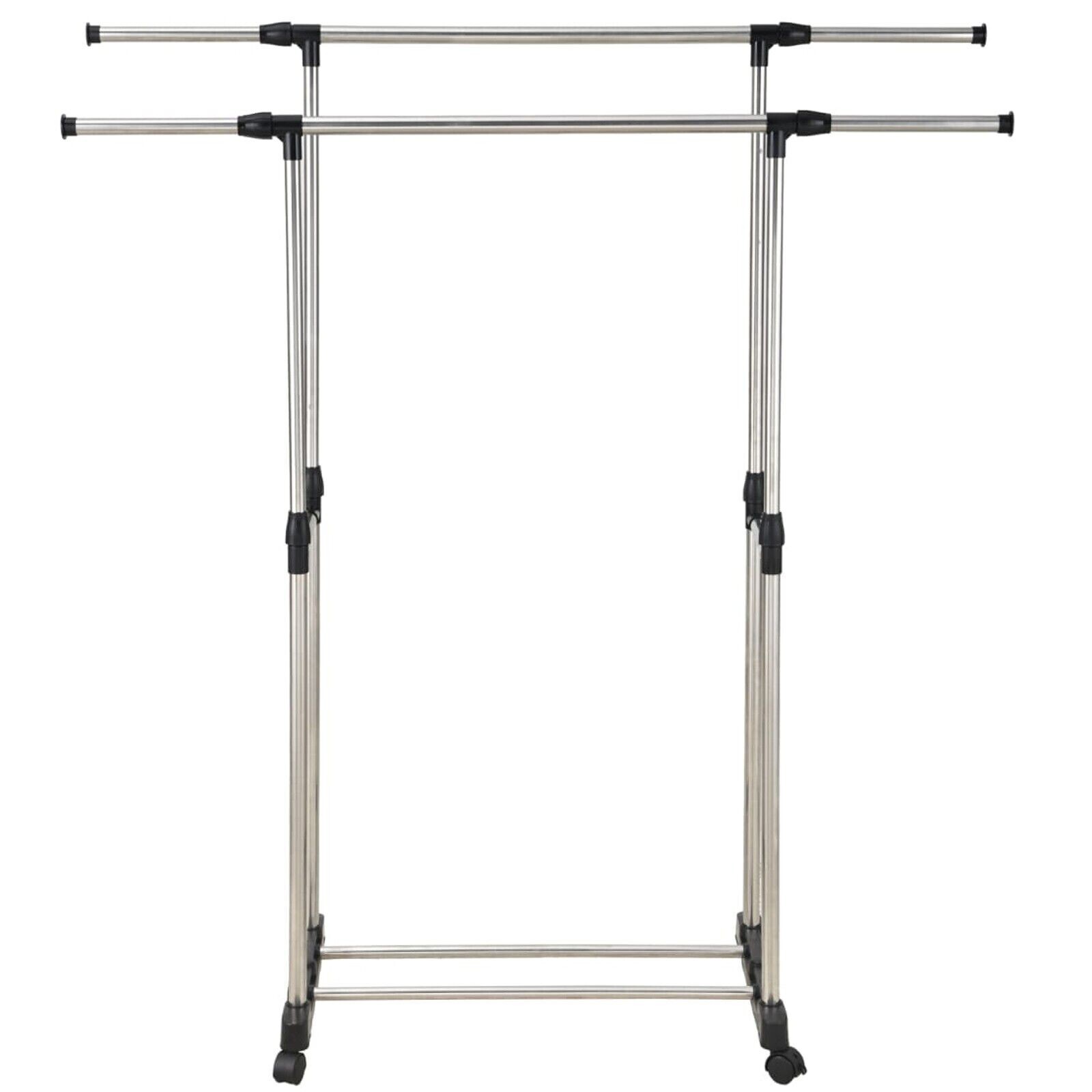 Double Rail Clothing Garment Rack Display Hanger Hanging Stand Cloth ...