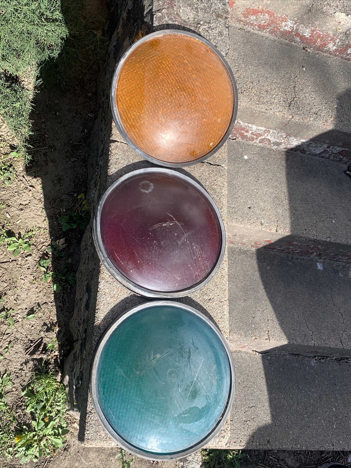 12 INCH LEXALITE TRAFFIC SIGNAL LENSES SET OF THREE | eBay