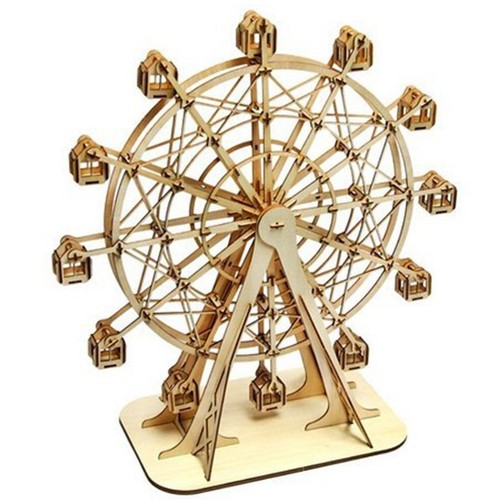 NEW Ki-Gu-Mi Ferris Wheel Wooden Art 3D Puzzle DIY Model Building Kit ...