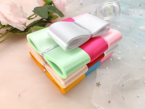 1 1/2" Single Face Satin Ribbon Fabric Bulk Ribbon for Gift Wrapping ...
