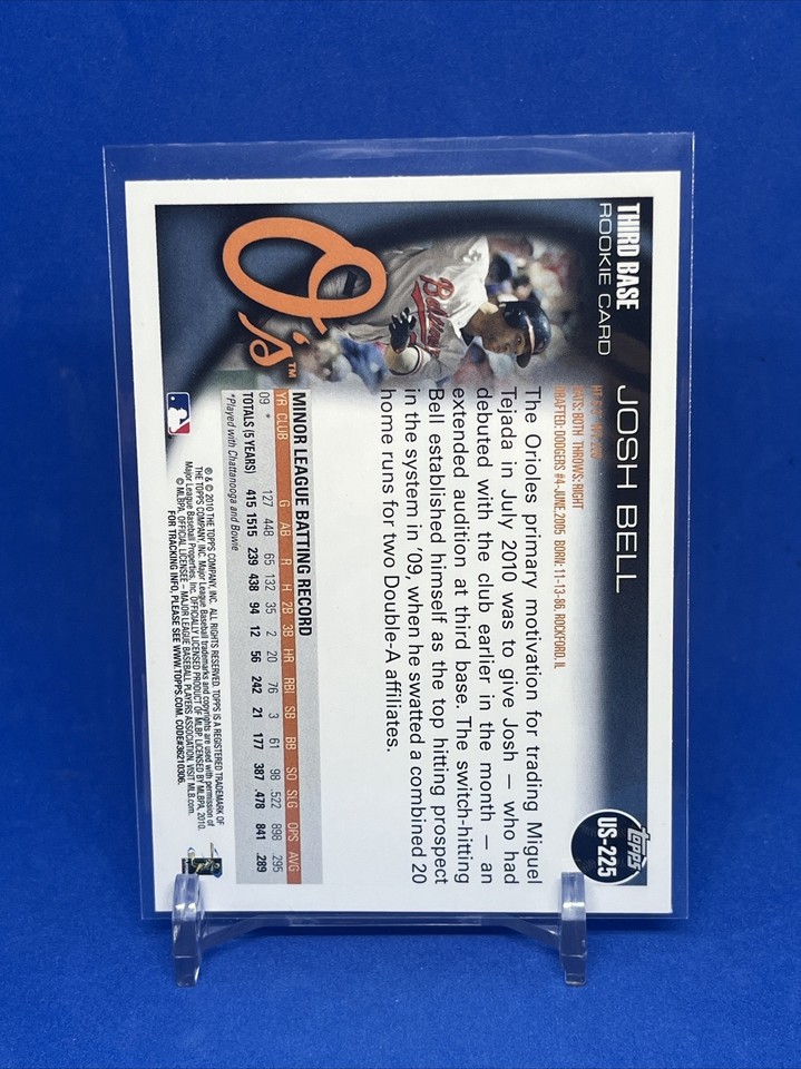 2010 Topps Update Josh Bell RC #225 Baltimore Orioles / Miami Marlins ...