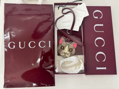 Gucci Cat Face Keychain Bag Charms Strap GUCCI Cat Gift From Japan New ...