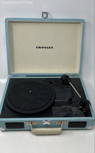Crosley Blue Portable Turntable Vinyl Record Player Without Cables Not ...