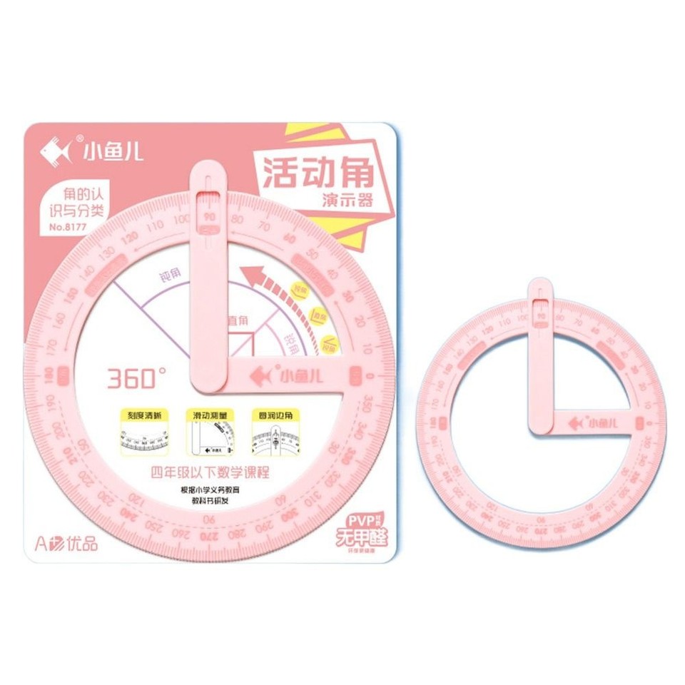 Plastic Pointer Protractor 360 Degree Rotation Angle Finder School ...