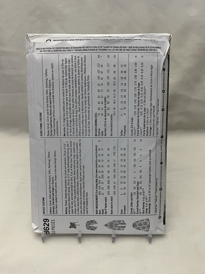 Simplicity 8629 Fairy Full Gown Layered Skirt & Cape Costume Sewing ...