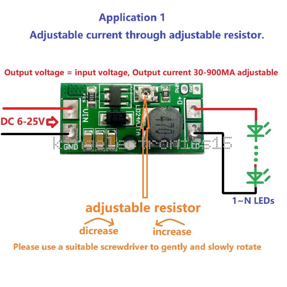 DC 6-25V 20W Adjustable LED Driver PWM Controller DC-DC Step-down ...