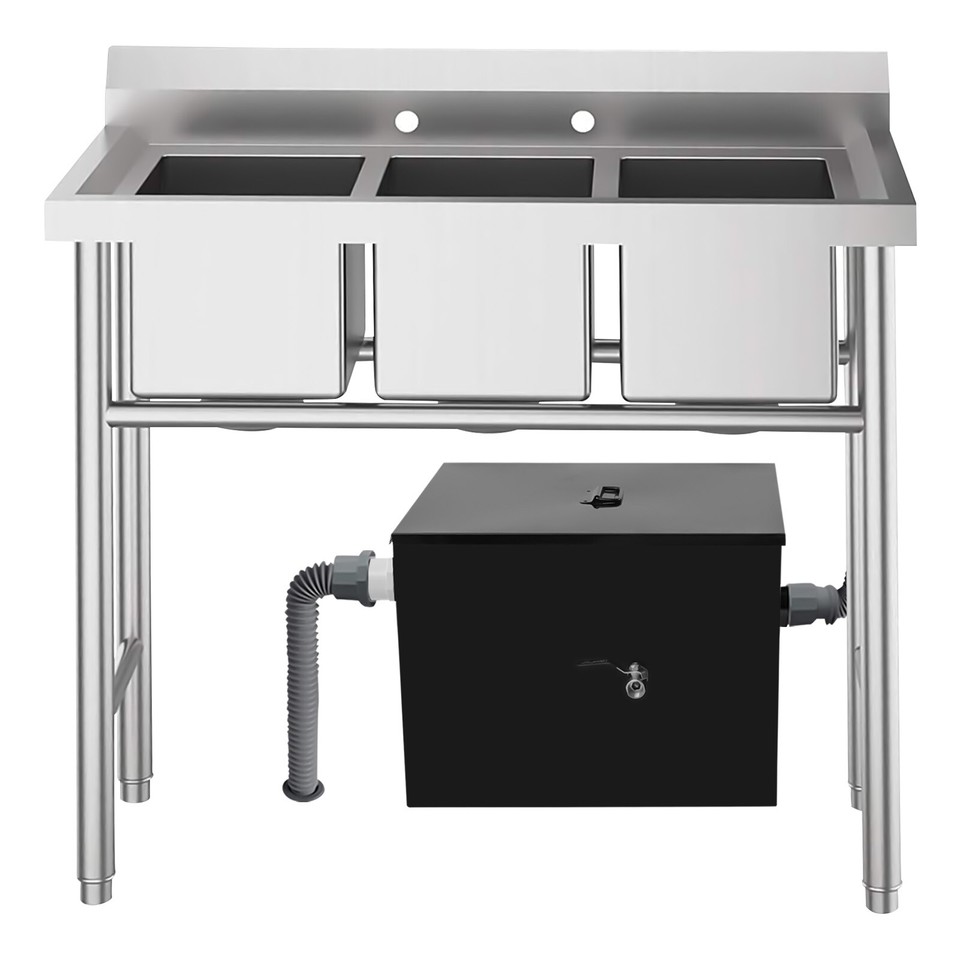 Commercial Grease Interceptor Grease Trap 20 LBS 2.2 GPM Carbon Steel w ...