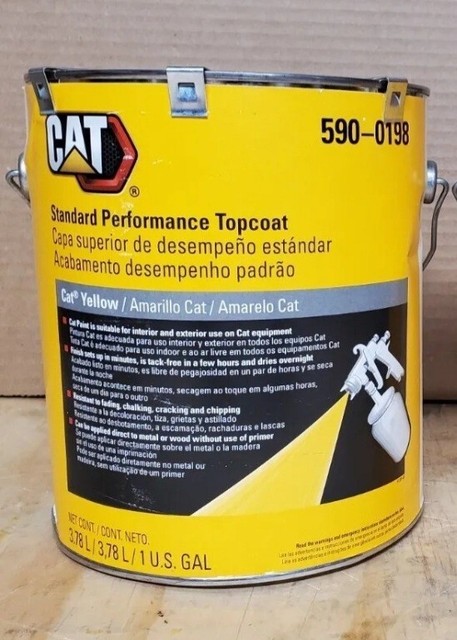 GENUINE OEM CATERPILLAR CAT YELLOW TOPCOAT PAINT 1 GALLON 590-0198 for ...