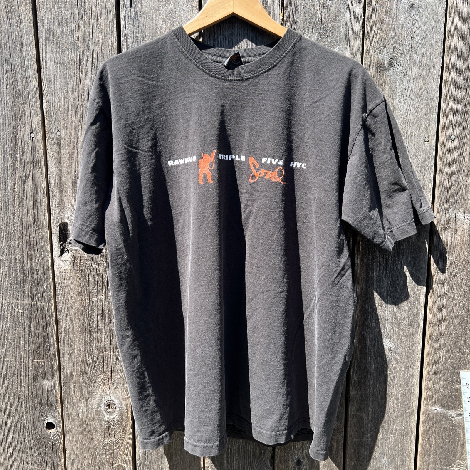 VINTAGE TRIPLE FIVE 5 SOUL Mens XL X Large Black Rawkus Hip Hop T-shirt ...