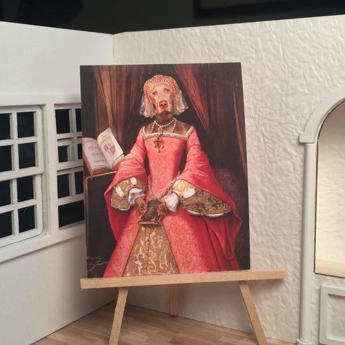 Miniature Dollhouse Shadow Box Art Weimer Reiner Royal Dog Handmade | eBay