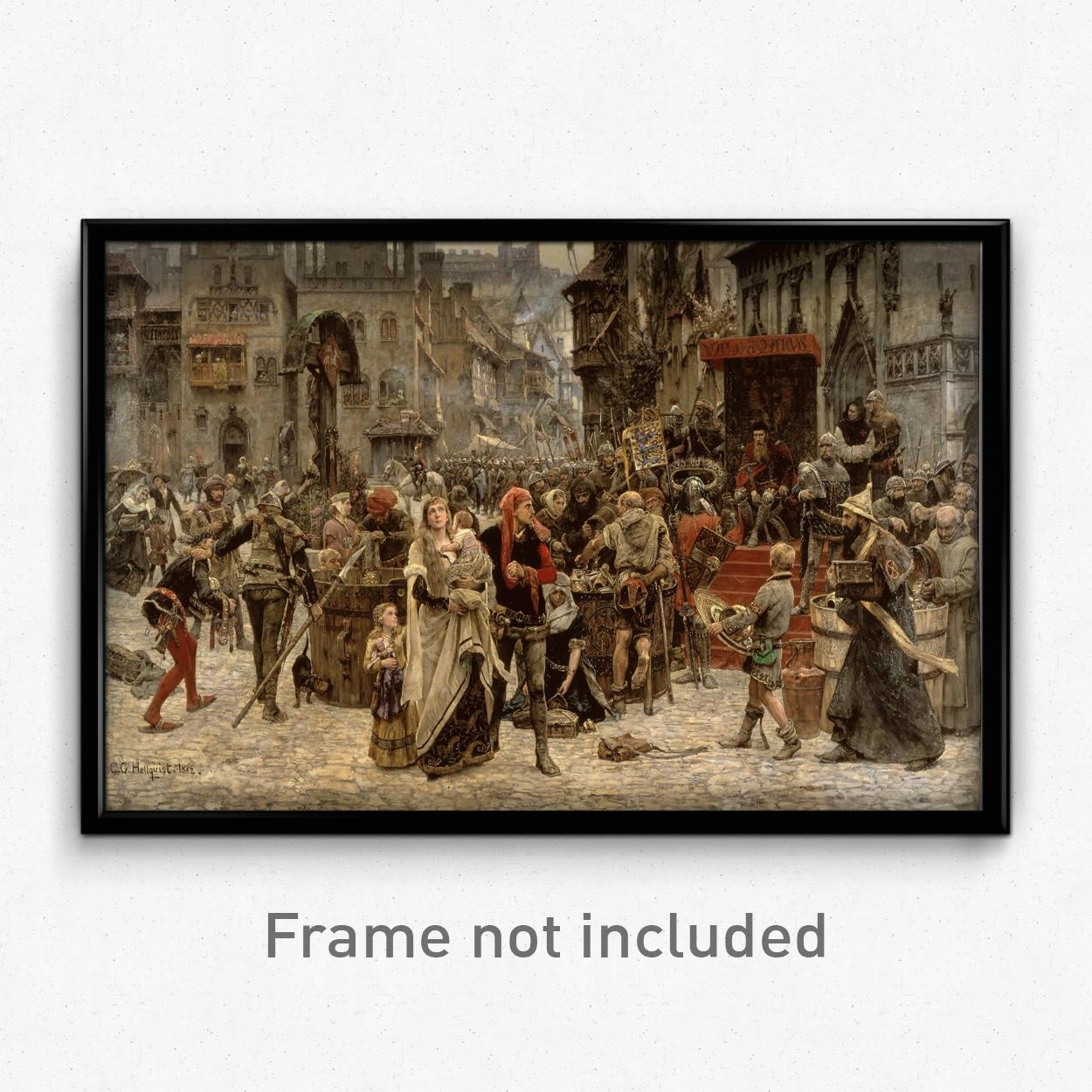 Carl Gustaf Hellqvist - Valdemar Atterdag Holding Visby to Ransom, 1361 ...