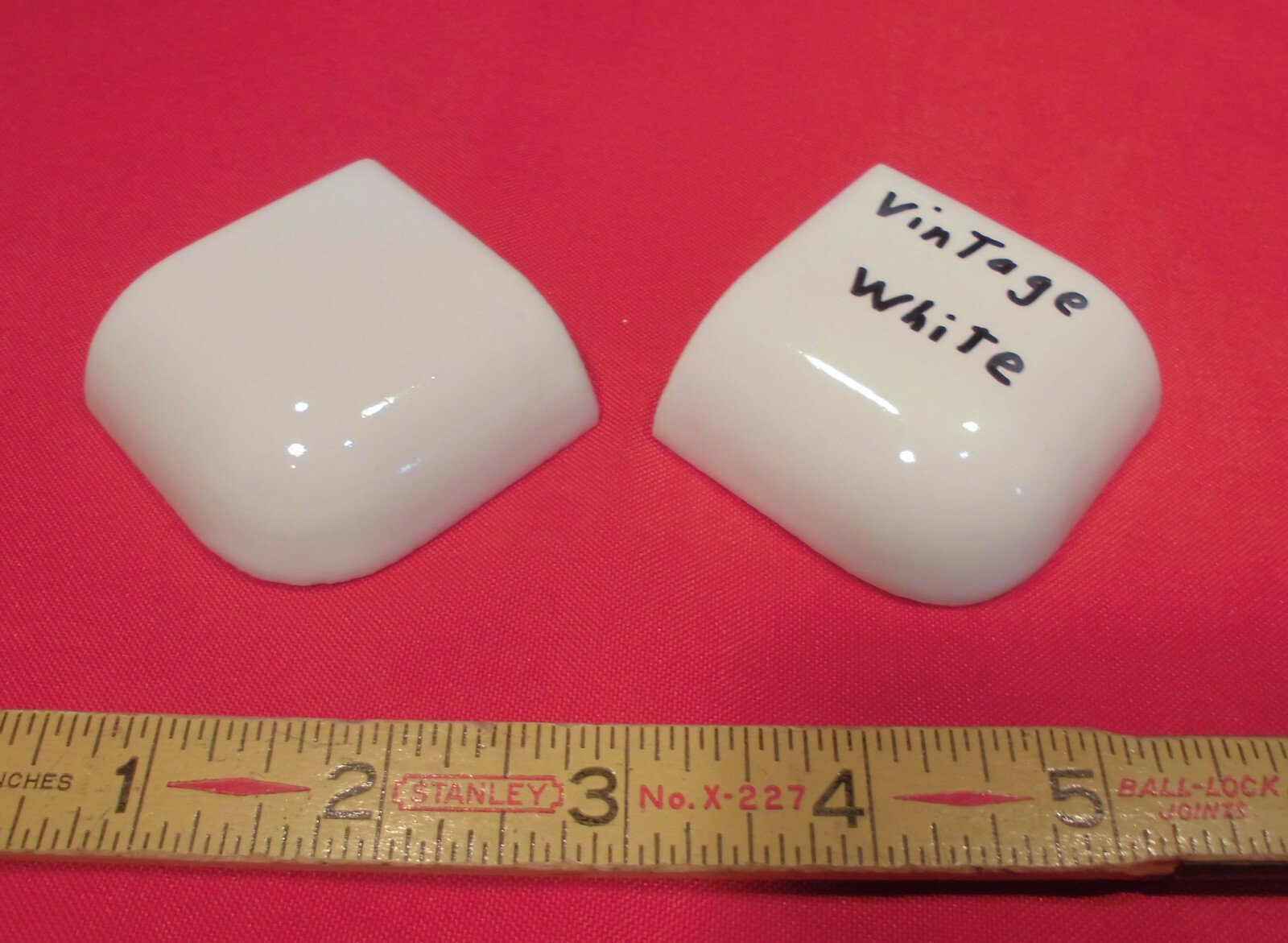 2 pcs.*Vintage White* Ceramic Bullnose outside corner radius tile 2" X ...