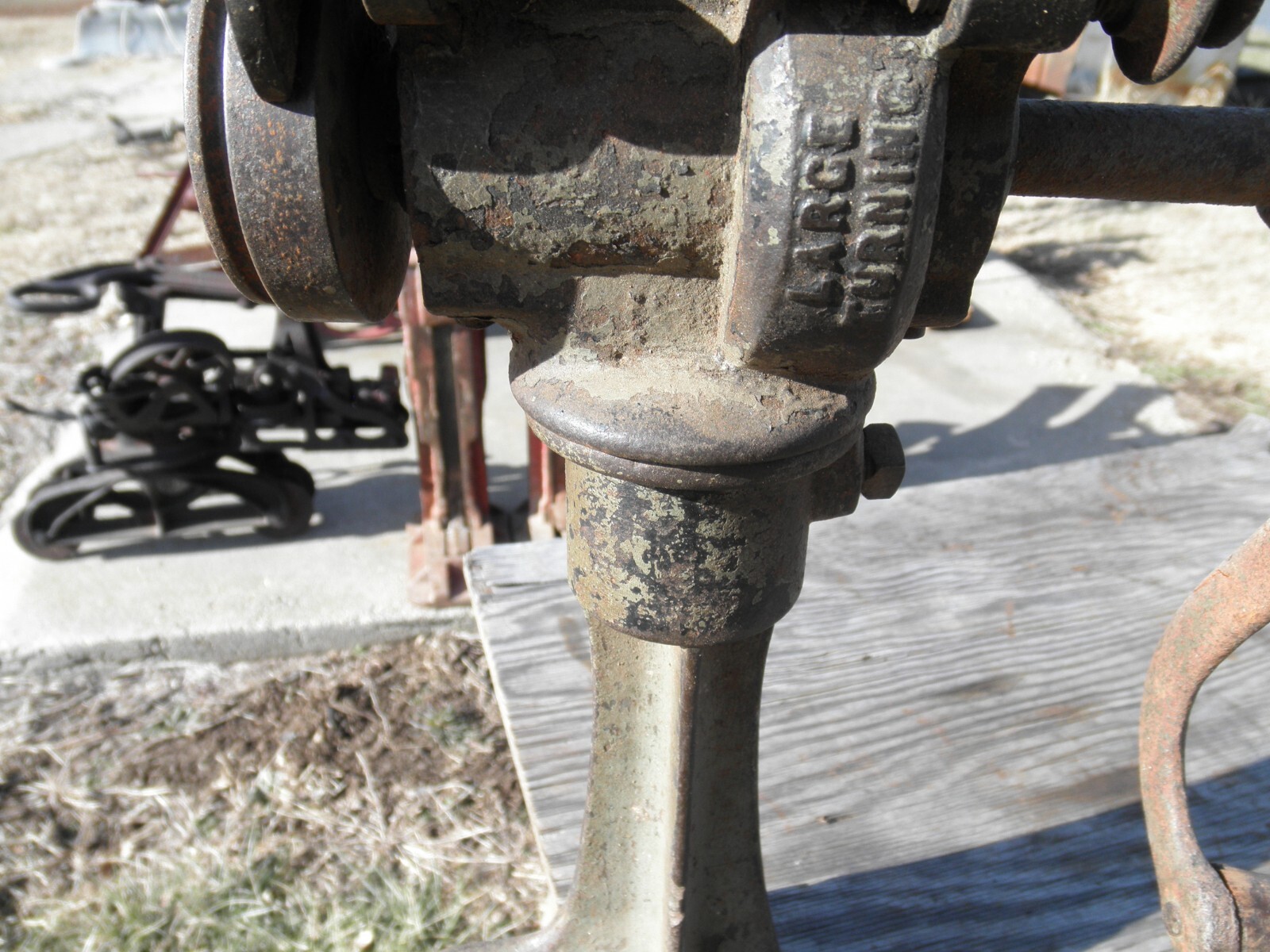 VINTAGE PECK STOW & WILCOX CO LARGE TIN TURNING MAKING MACHINE W STAND ...