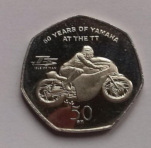 Isle of Man 2011 50p TT Races Coin 50 Years Yamaha Racing Fifty Pence ...