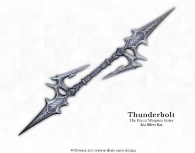 2025 Korea Divine Weapons Zeus Thunderbolt Antiqued Shaped 2 oz Silver ...