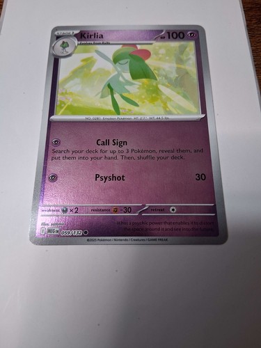 Kirlia 059/132 Reverse Holo Mega Evolution ME01 Pokémon TCG | eBay