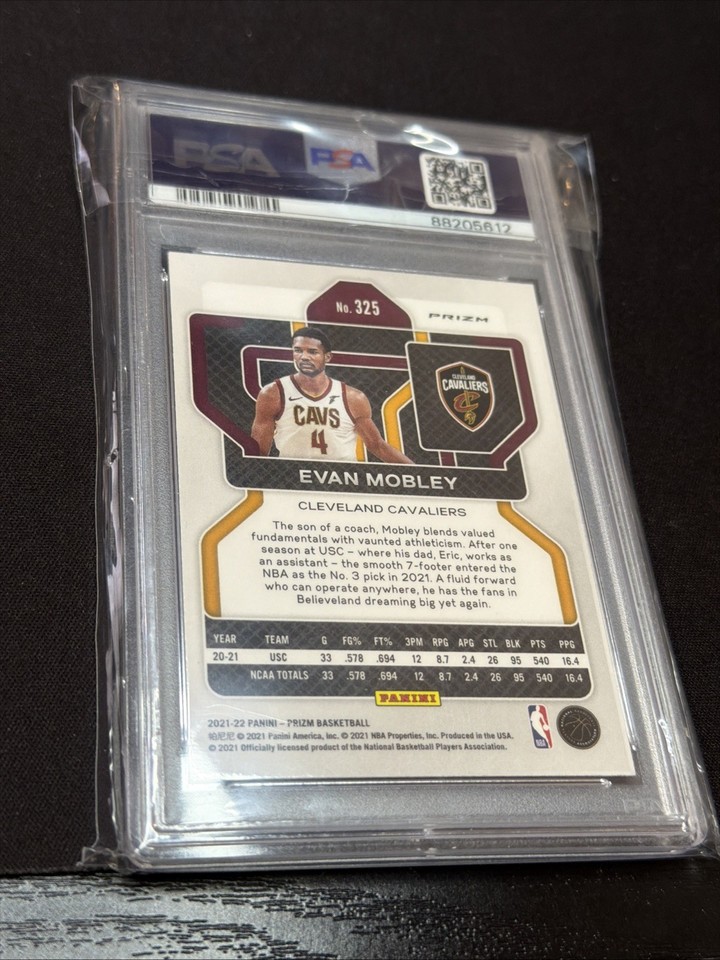 2021 Panini Prizm Evan Mobley Red Ice Prizm Rookie RC #325 PSA 9 MINT ...
