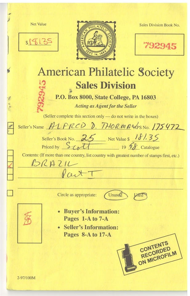 Brazil Classic Stamp Collection in Retired APS Circuit Book ZAYIX ...