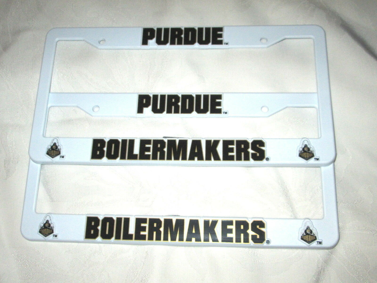 TWO (2) PURDUE BOILERMAKERS EMBOSSED LICENSE PLATE FRAMES #3b - NEW | eBay