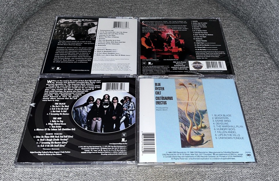 Blue Oyster Cult 4 CD Lot BOC, Spectres, Tyranny, Cultosaurus Erectus ...