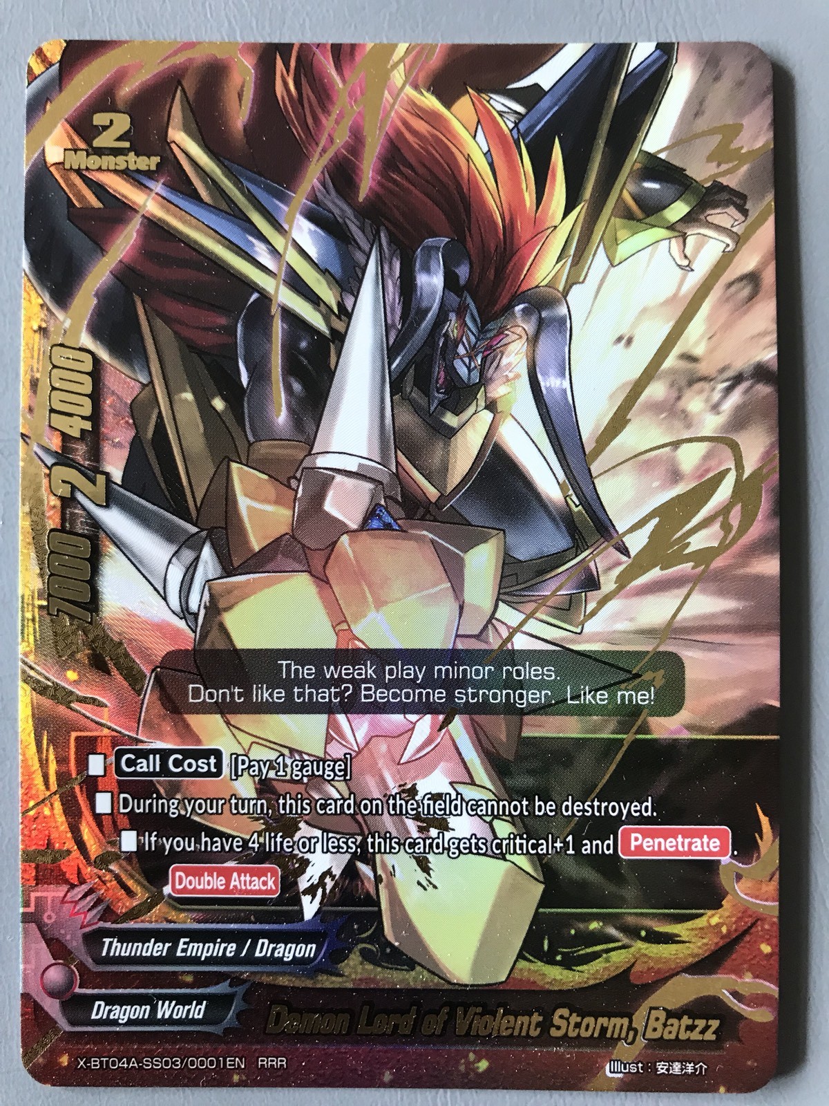 FUTURE CARD BUDDYFIGHT DEMON LORD OF VIOLENT STORM BATZZ X-BT04A-SS03 ...