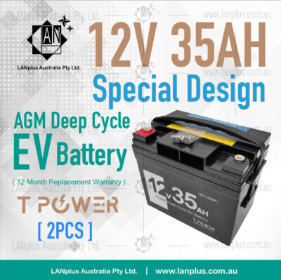 2X NEW 12V 35AH AGM SLA EV DEEP CYCLE Battery for CTM C.T.M HS-1000 ...