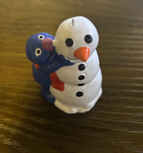 Vintage Jim Hensen The Muppets Grover Makes Snowman Ceramic Christmas ...