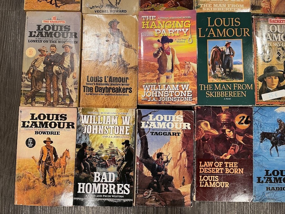 Lot 40 Westerns Vintage Books! - Zane Grey, William Johnstone, Ralph ...