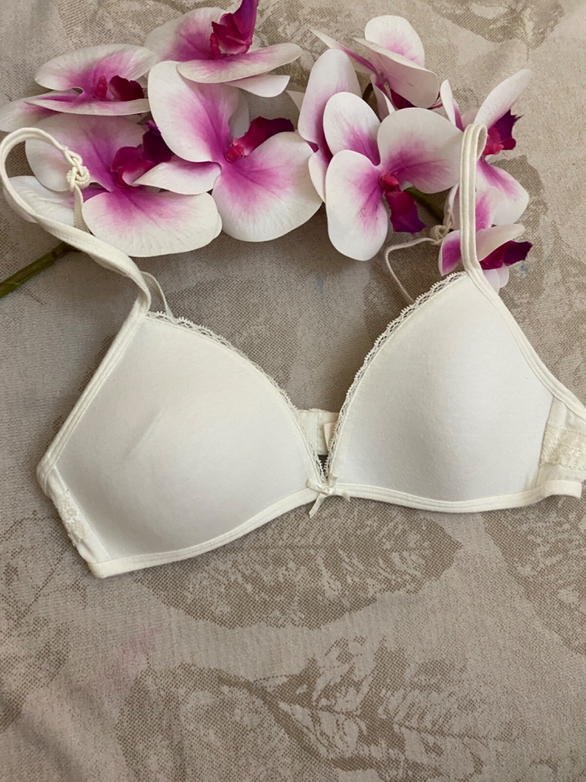 Esprit cotton Bra size it 3aa us 34aa eu 75aa padded wireless white | eBay