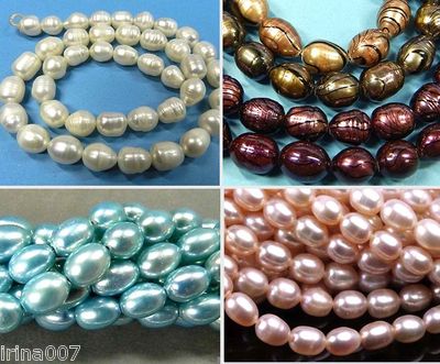 ECHTE SÜßWASSER ZUCHT PERLEN A-AA REIS FORM SCHMUCK BASTELN ZUBEHÖR ...