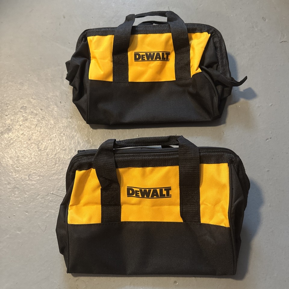 2) Dewalt Tool Bag Case 13" x 10 x 9 Canvas For 20V Drill, Battery, Saw ...