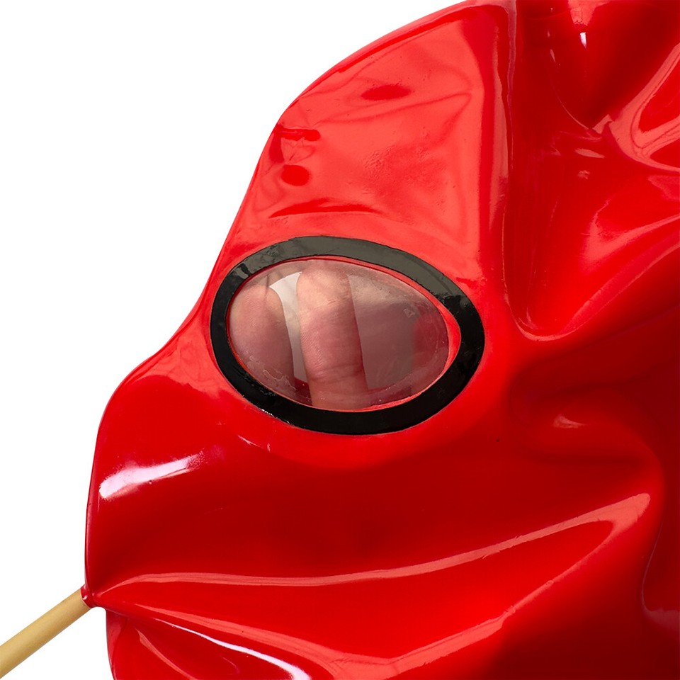 Red Latex Hood Inflatable Gag Rubber Mask Experience Suffocation Fetish ...