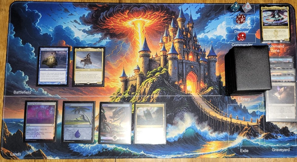 MTG TCG Commander Playmat, Magic Play Mat, Stitched Border, Izzet ...