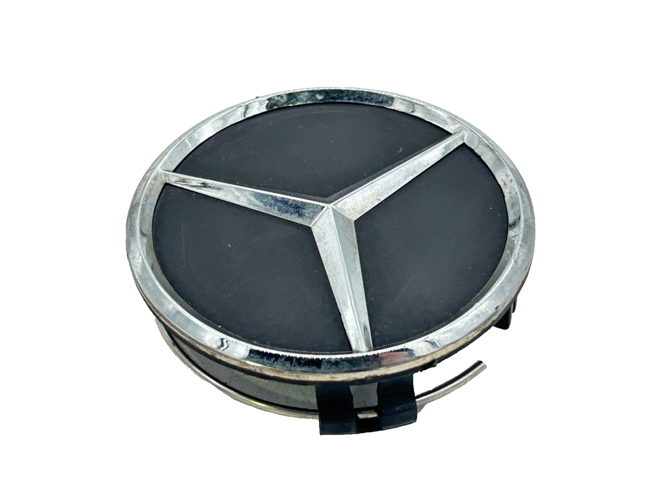 MERCEDES BENZ GENUINE WHEEL CENTER HUB CAP FLAT BLACK W/CHROME ...