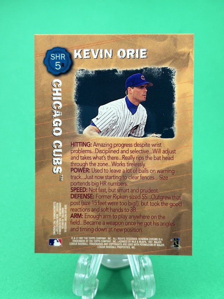 1997 Bowman Chrome KEVIN ORIE Scout's Honor Roll #SHR5R Refractor ...