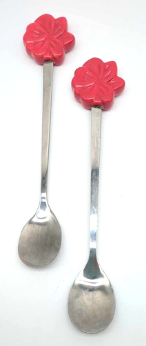 Temptations Mug Red Flower Handle Stainless Replacement Teaspoons Set ...