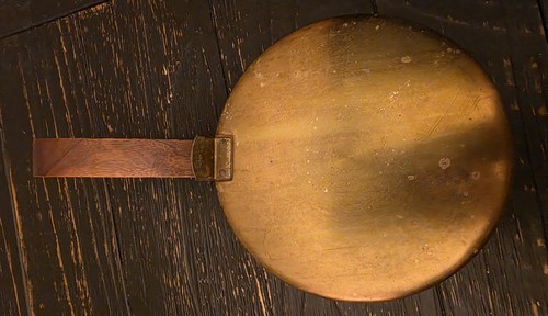 Vintage Antique Small Size Silent Butler Pan Brass Wood Handle Velvet ...