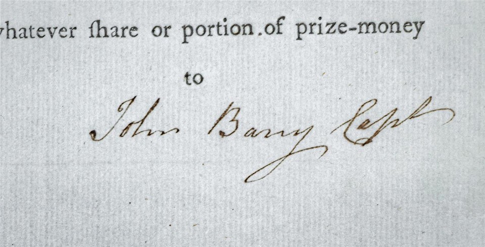 RARE REVOLUTIONARY WAR NAVAL CAPTAIN JOHN BARRY SIGNED DOCUMENT ...