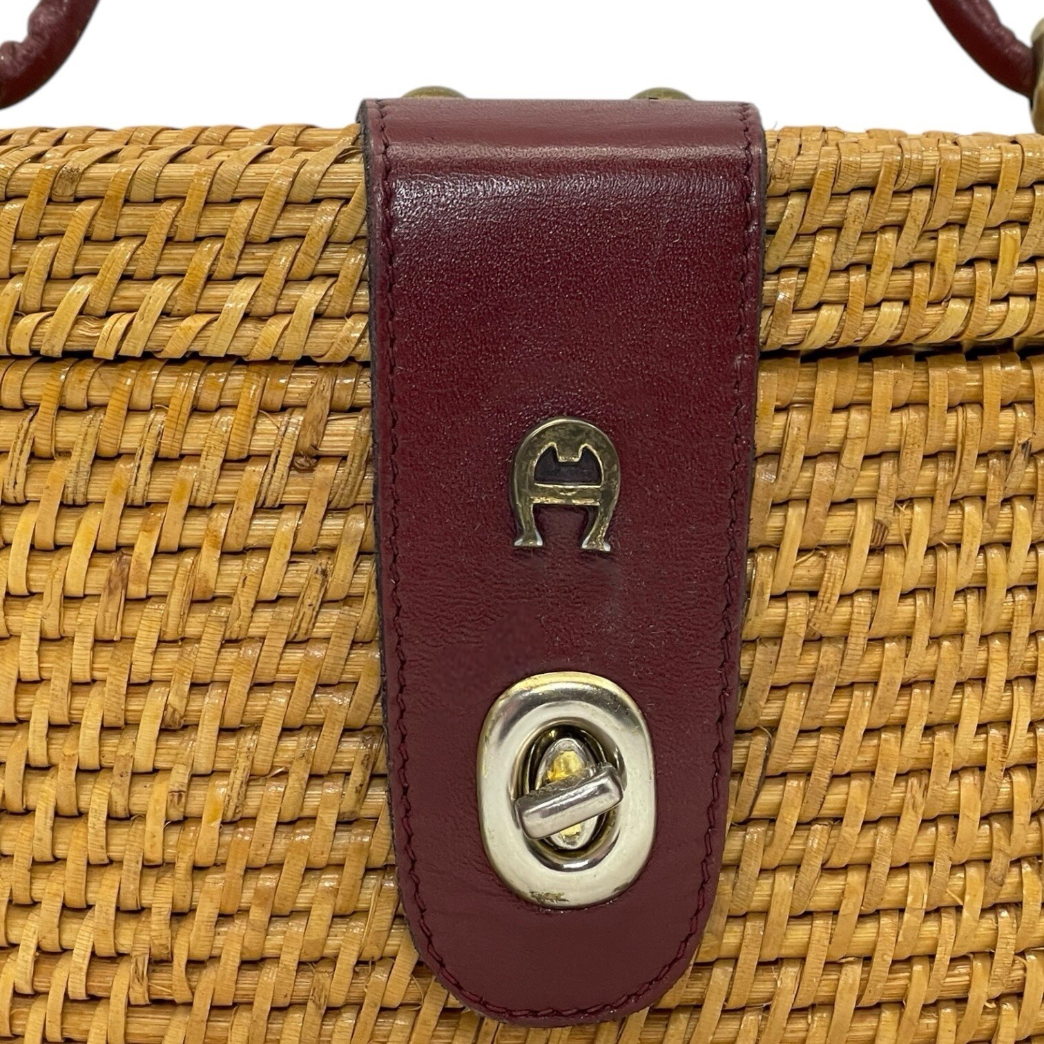 Vintage 60s 70s ETIENNE AIGNER Woven Wicker Leather Box Bag Handbag ...