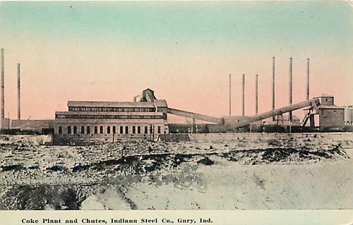 IN, Gary, Indiana, Coke Plant & Chutes, Indiana Steel Co, Exterior View ...