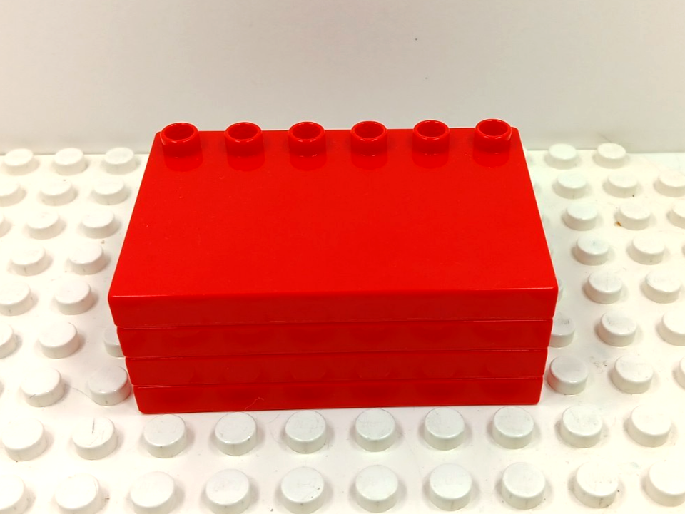 Lego Duplo Item 4x6 Flat 6 Post (4) red | eBay