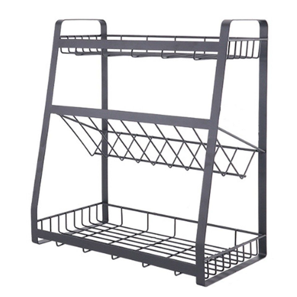 3 Tier Spice Herb Jars Stand Sauce Bottle Rack Holder Kitchen Storage ...
